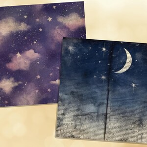 Printable Twilight Skies Digital Papers, Night Sky and Stars Pages ...