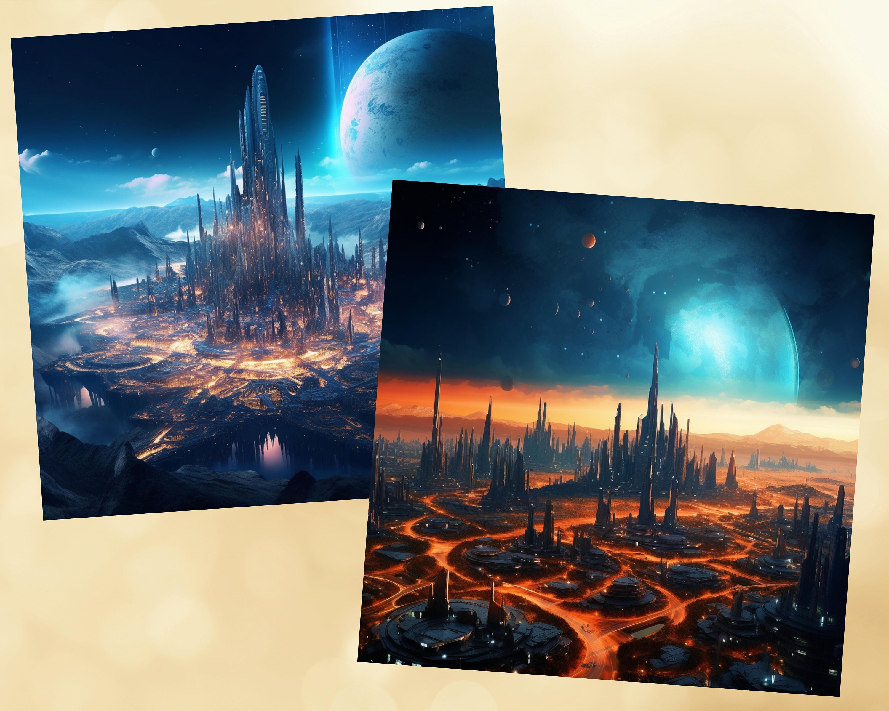 Printable Futurism Digital Papers Futuristic Pages Fantasy - Etsy