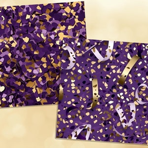 Printable Purple and Gold Confetti Digital Papers, Sequin Pages, Foil ...