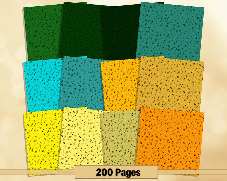 Printable 200 Seamless Music Notes Pattern Digital Papers, Music ...
