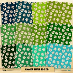 Printable 200 Seamless Monstera Pattern Digital Papers, Monstera Plant ...