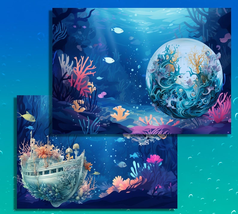 Printable Undersea Fairy Digital Paper Enchanted Fairies - Etsy