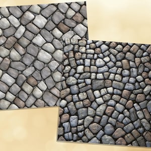 Printable Cobblestone Textures Digital Papers, Rustic Stone Pages ...
