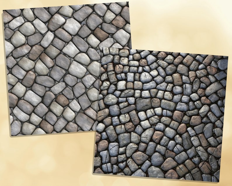 Printable Cobblestone Textures Digital Papers, Rustic Stone Pages ...