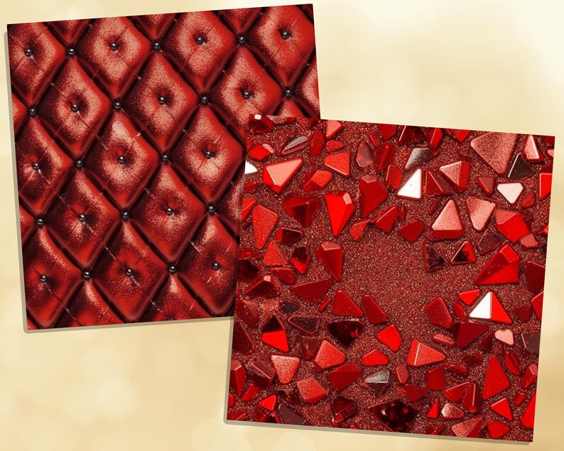 Printable Tufted Luxury Red Textures Digital Papers Sequins - Etsy