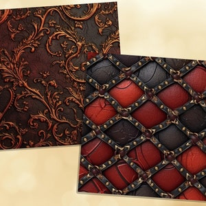 Printable Gothic Leather Digital Papers, Leather Textures Pages, Goth ...