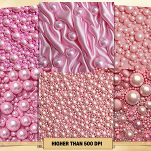 Printable Pink Pearl Digital Paper, Pearl Patterns Page, Silk & Pearl ...
