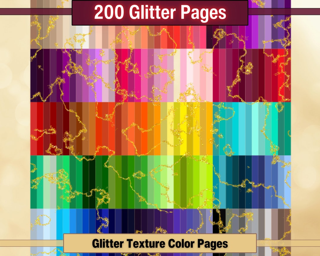 Printable 200 Glitter Marble Digital Papers, Glitter Rainbow Colour ...