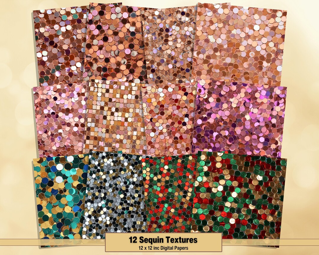 Printable Sequin Textures Digital Papers, Glitter Pages, Sequins ...