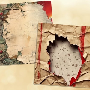 Printable Torn Christmas Paper Digital Papers, Tear Pages, Background ...