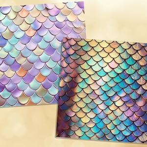 Printable Mermaid Scales Digital Papers, Mermaid Tail Textures Pages ...