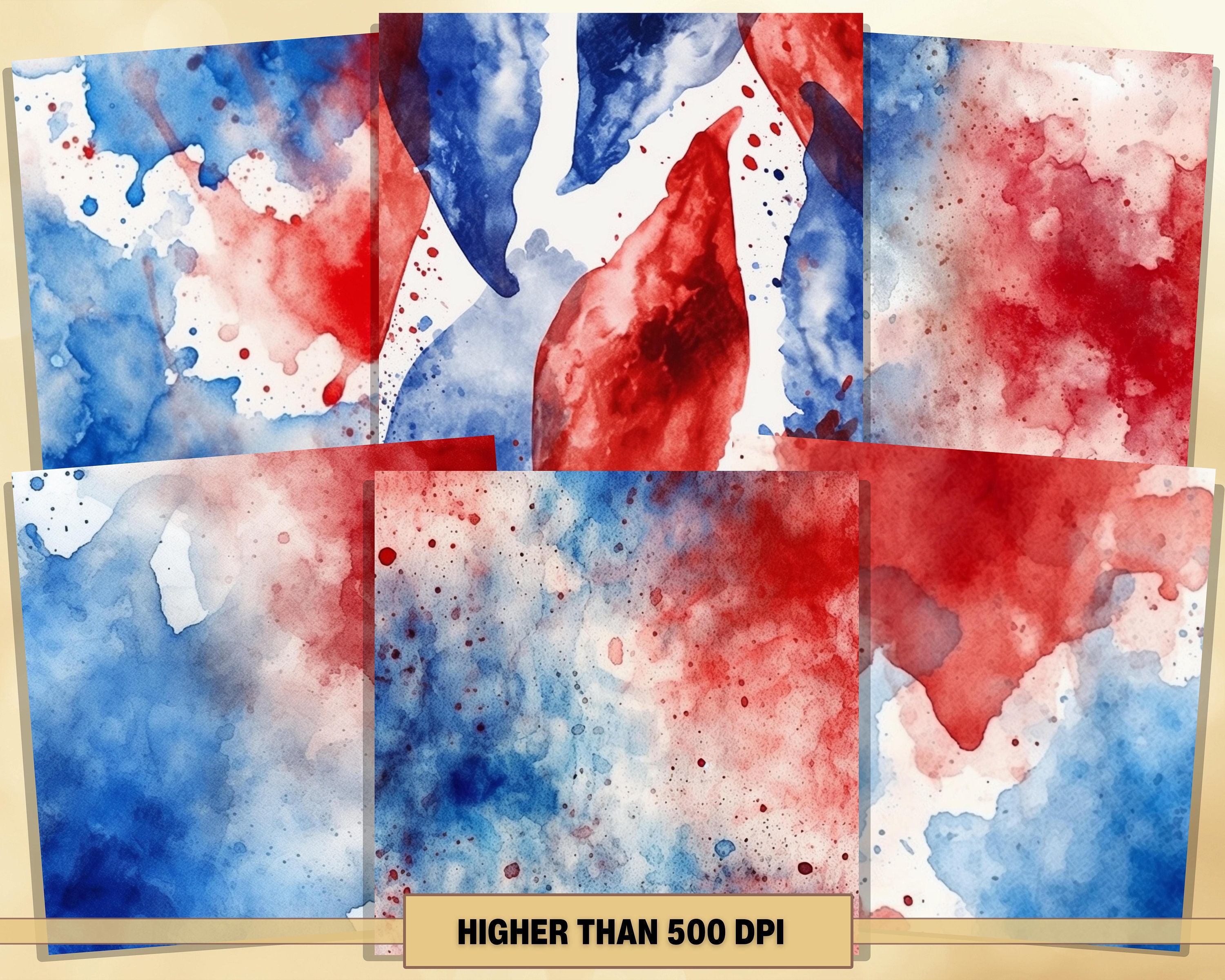 Printable Red Blue Watercolor Digital Paper Abstract Page - Etsy