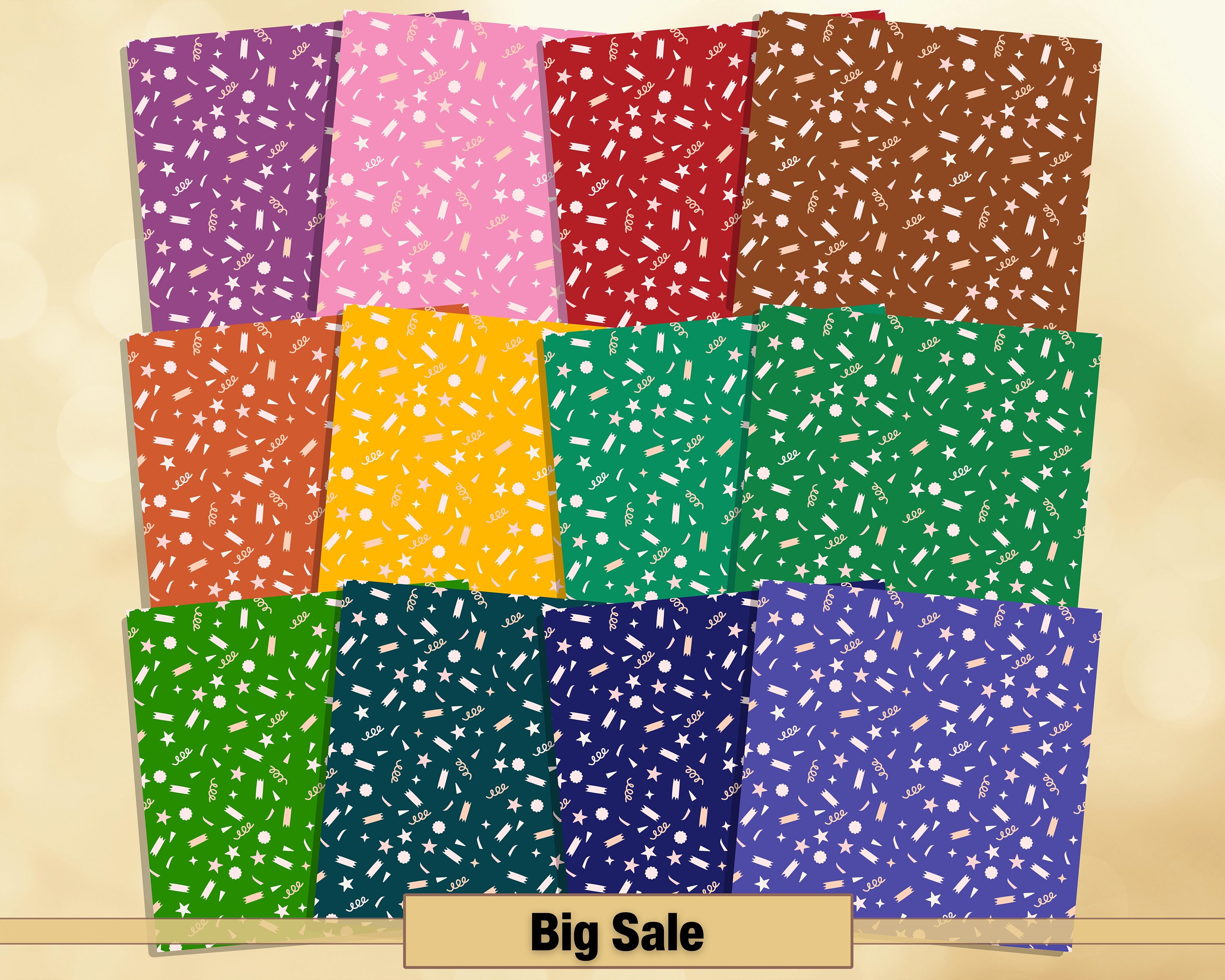 Printable 200 Seamless Confetti Pattern Digital Papers - Etsy