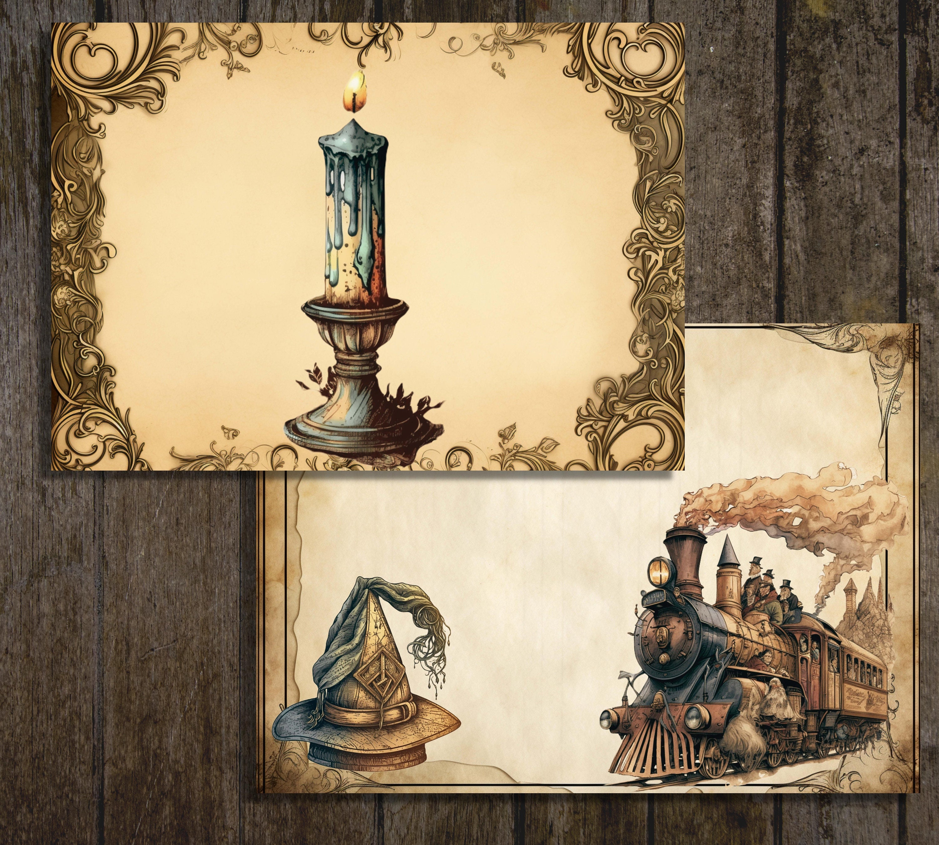 Printable Magic School Digital Paper Book of Shadows - Etsy