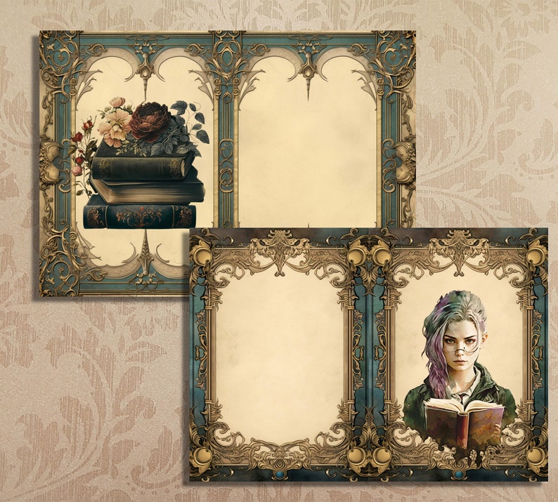 Printable Dark Academia Digital Paper Wizard Ephemera Gothic - Etsy