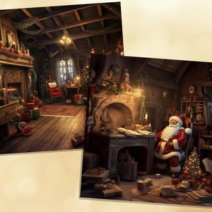 Printable the Night Before Christmas Digital Papers, Santa Page, Noel ...