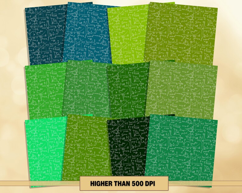 Printable 200 Seamless Math Formulas Pattern Digital Papers ...