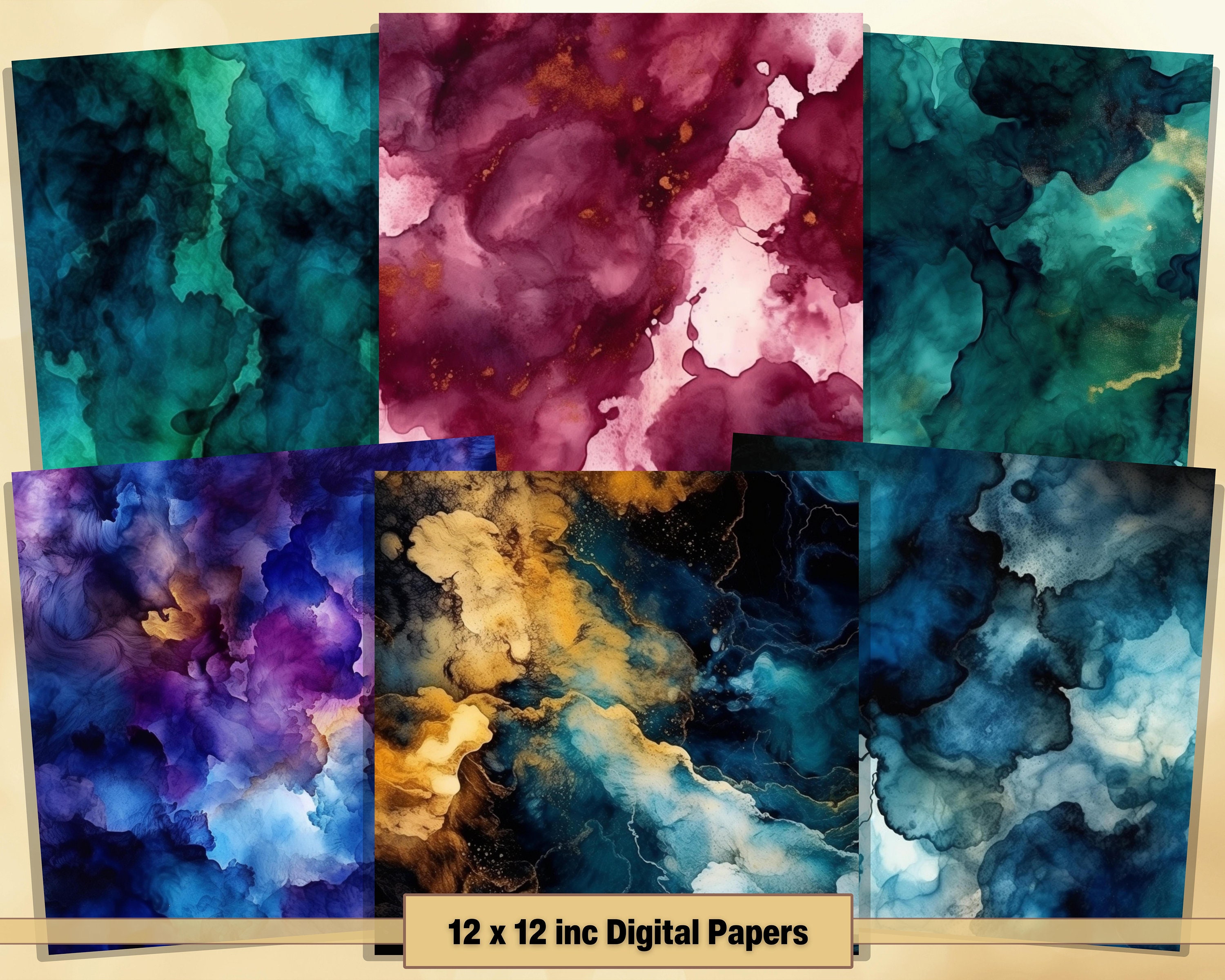 Printable Dark Ink Textures Digital Papers Alcohol Ink Pages - Etsy