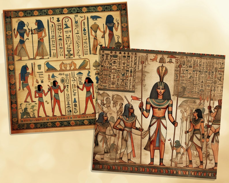 Printable Ancient Egypt Digital Papers Old Egyptian Page - Etsy