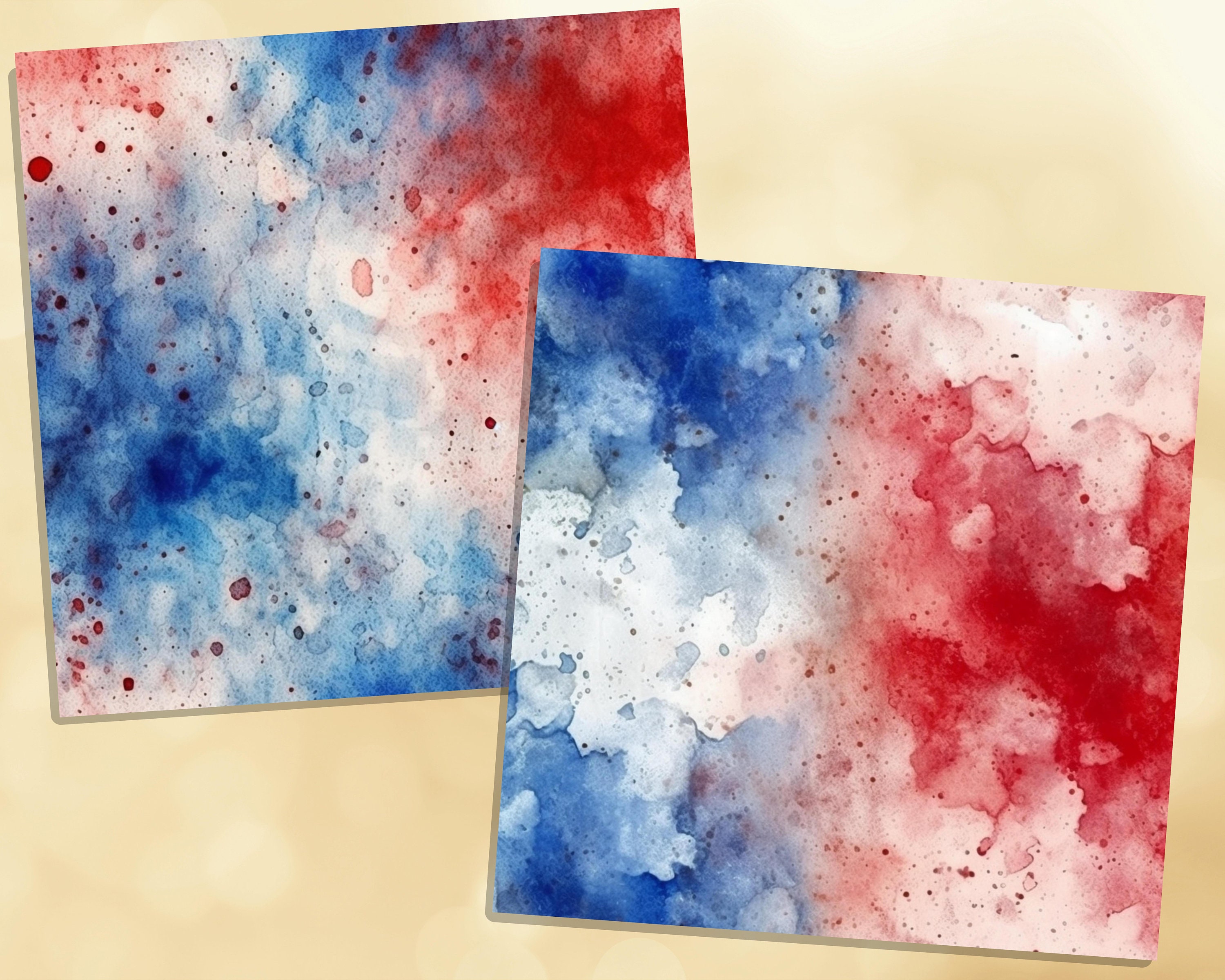 Printable Red Blue Watercolor Digital Paper Abstract Page - Etsy