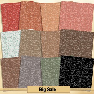 Printable 200 Seamless Math Formulas Pattern Digital Papers ...