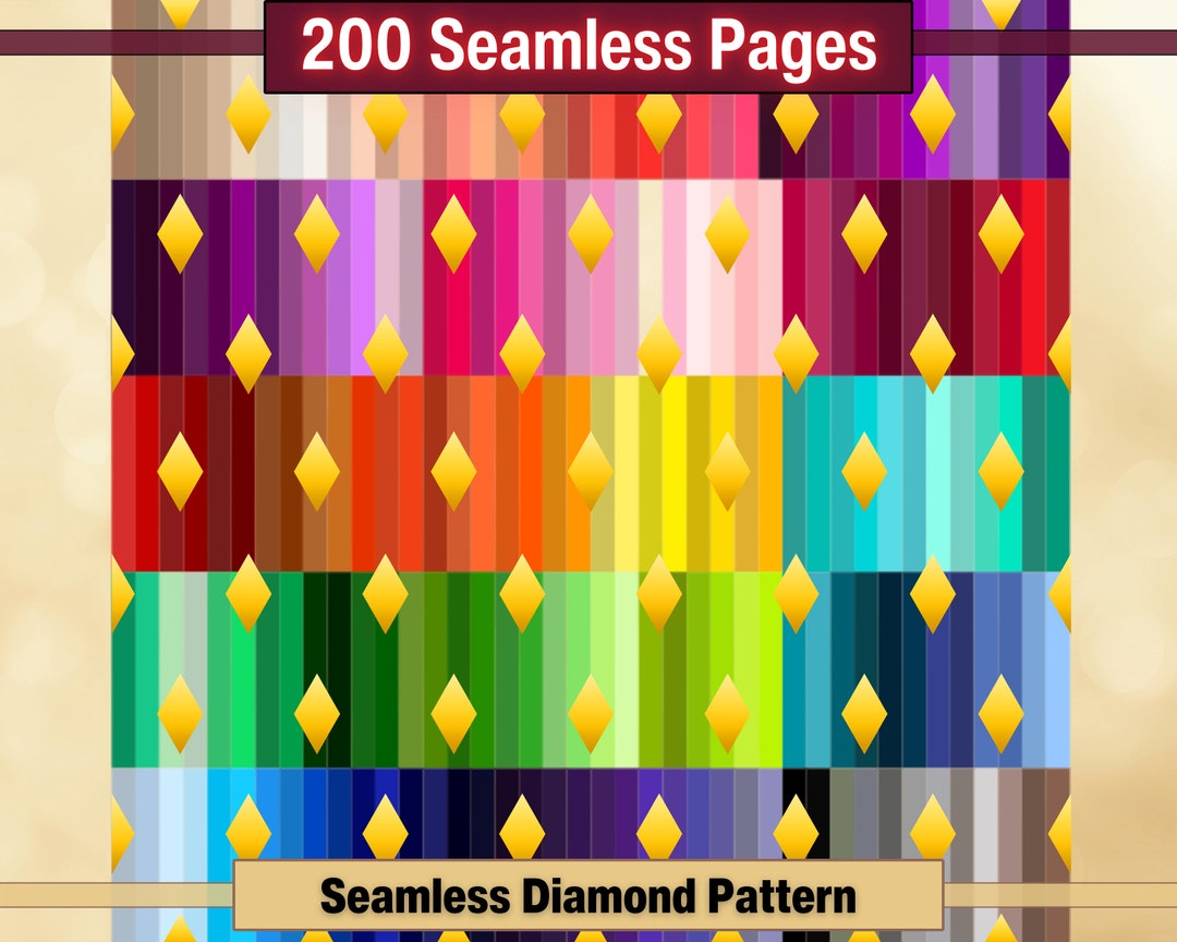 Printable 200 Seamless Diamond Pattern Digital Papers, Diamond Rainbow ...