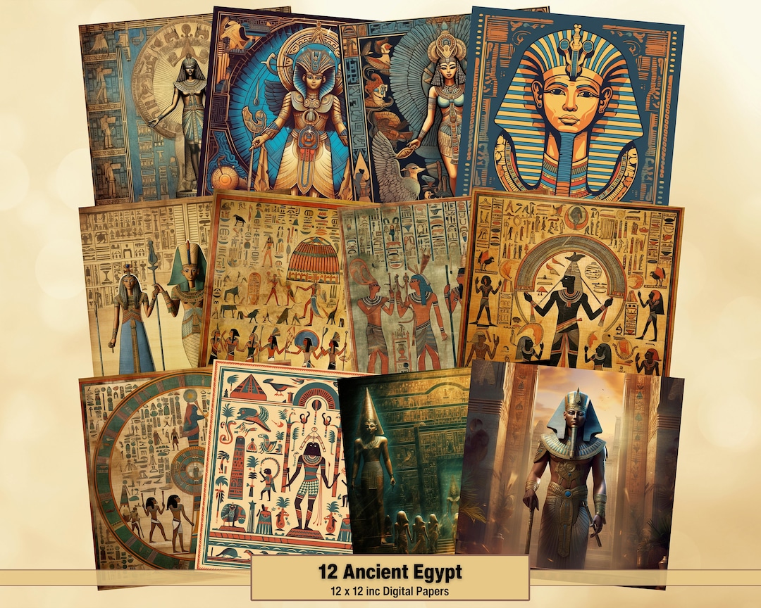 Printable Ancient Egypt Digital Paper, Egyptian Page, Mythology ...