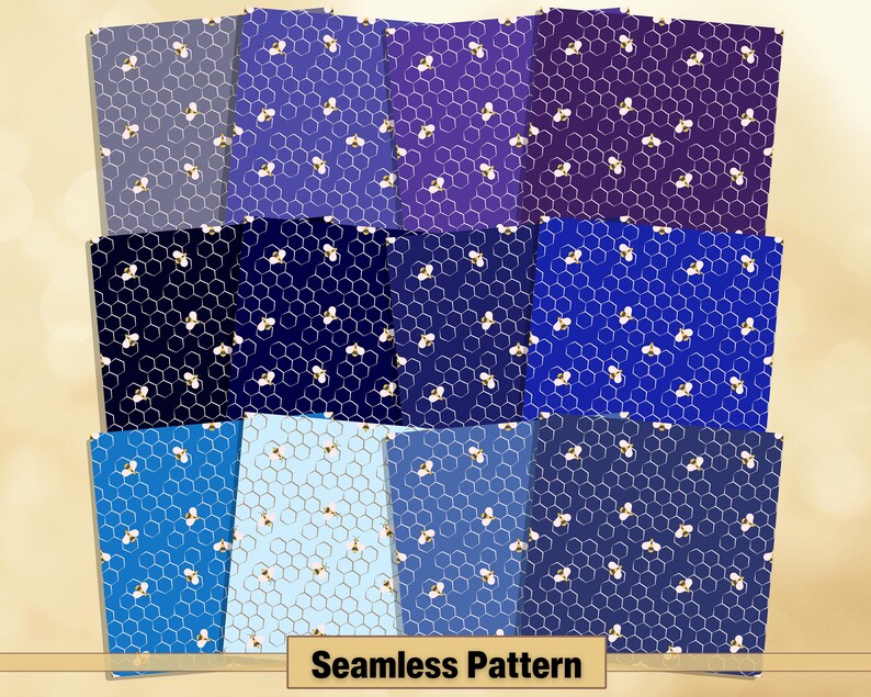 Printable 200 Seamless Honeycomb Pattern Digital Papers, Honeycomb ...
