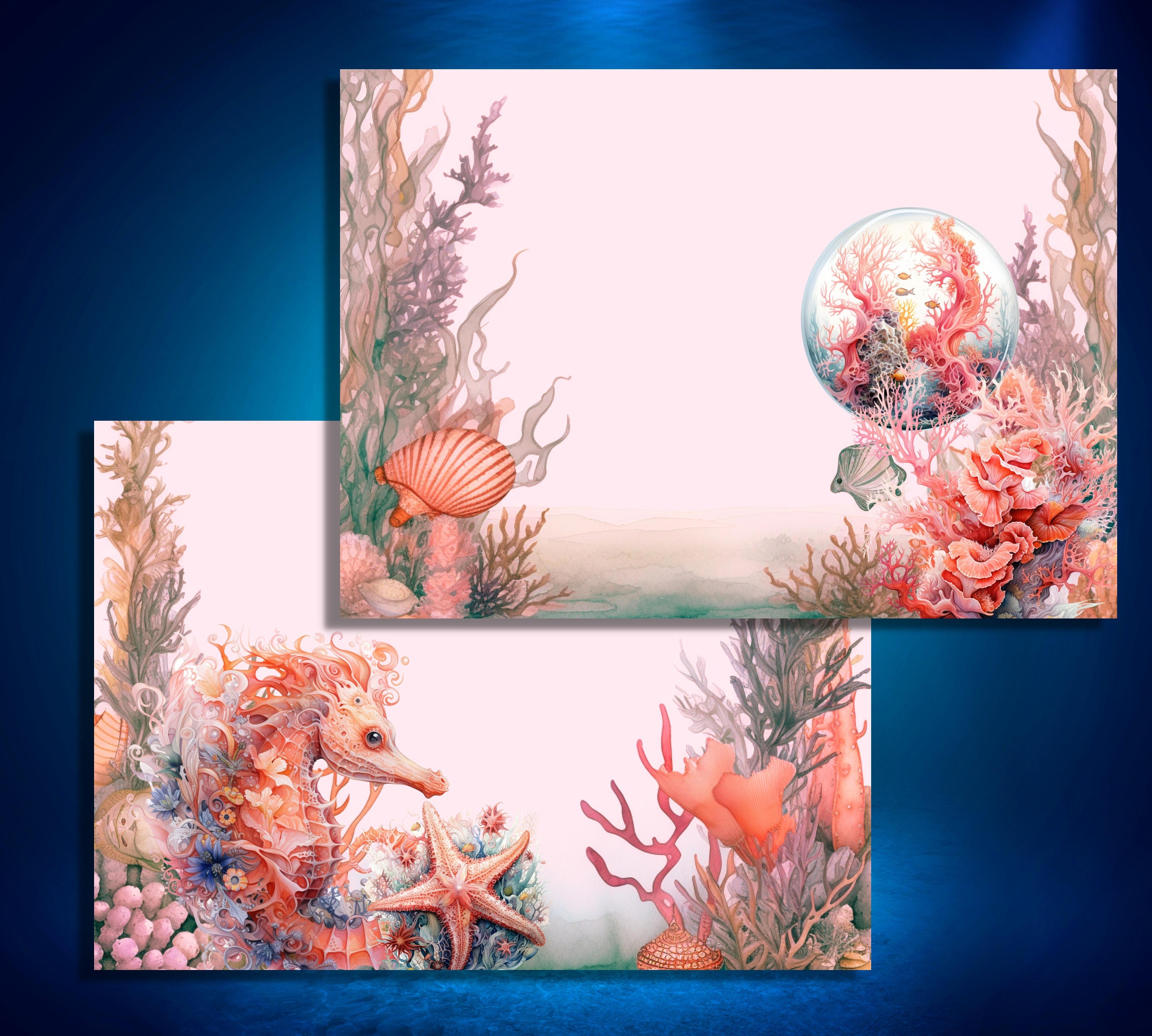 Printable Coral Reef Fairy Digital Paper, Magical Fairies Ephemera ...