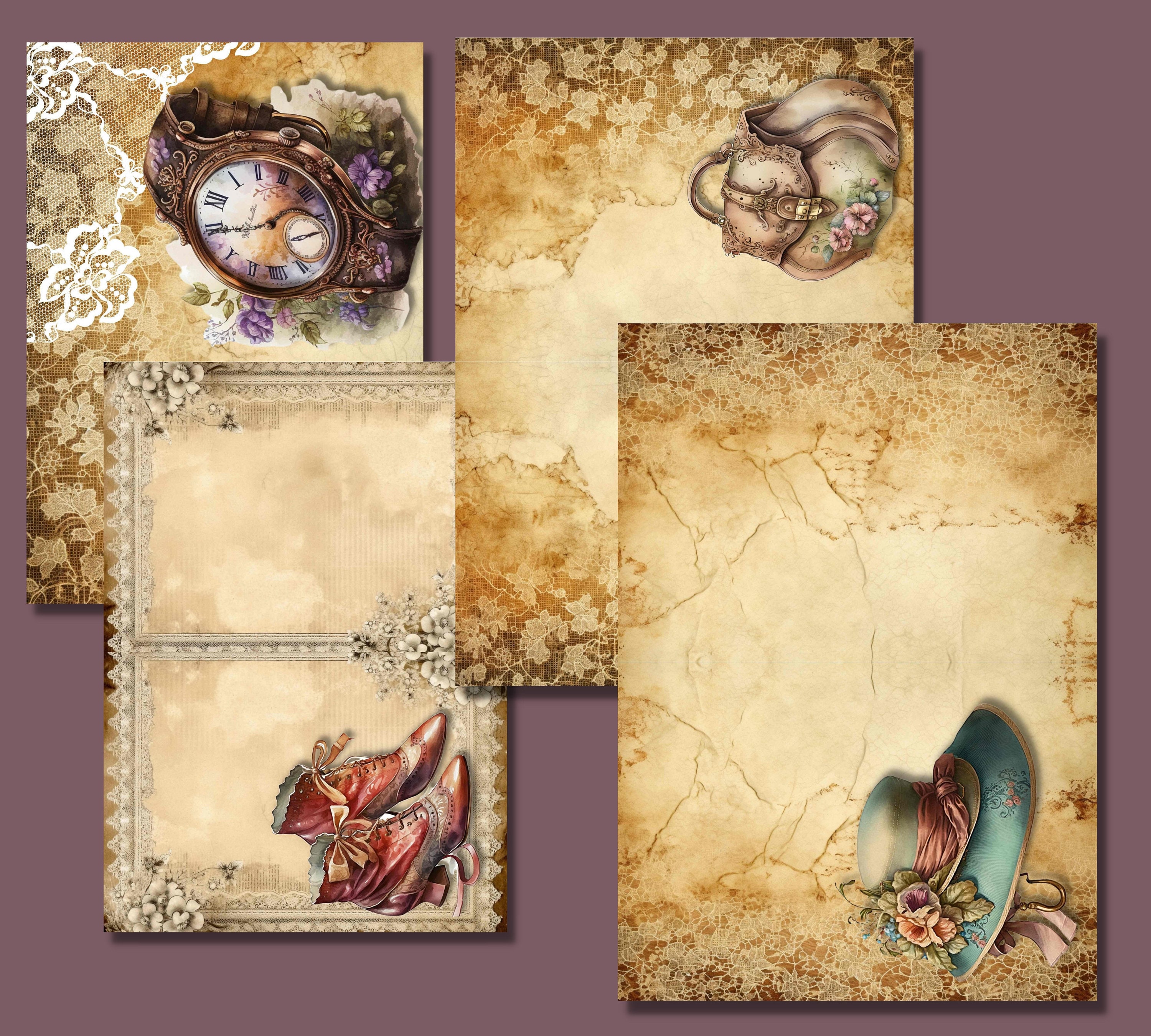 Printable Victorian Fashion Digital Paper Vintage Dress - Etsy