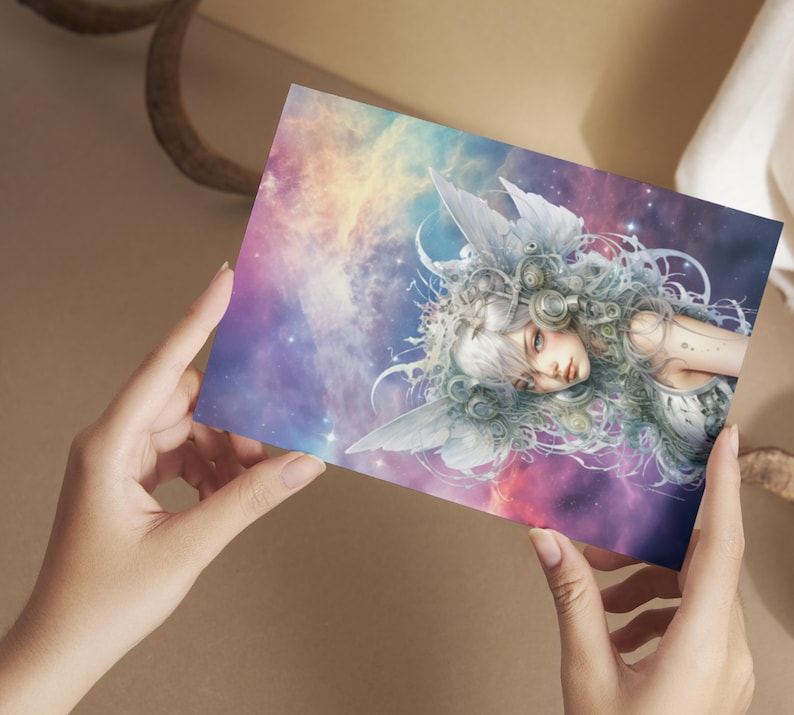 Printable Fantasy Galaxy Fairy Digital Paper, Fairies Ephemera ...