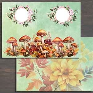 Printable Watercolor Floral Fall Digital Papers, Flowers Ephemera ...