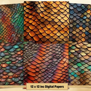 Printable Dragon Scale Digital Papers, Dragonscale Textures Pages ...