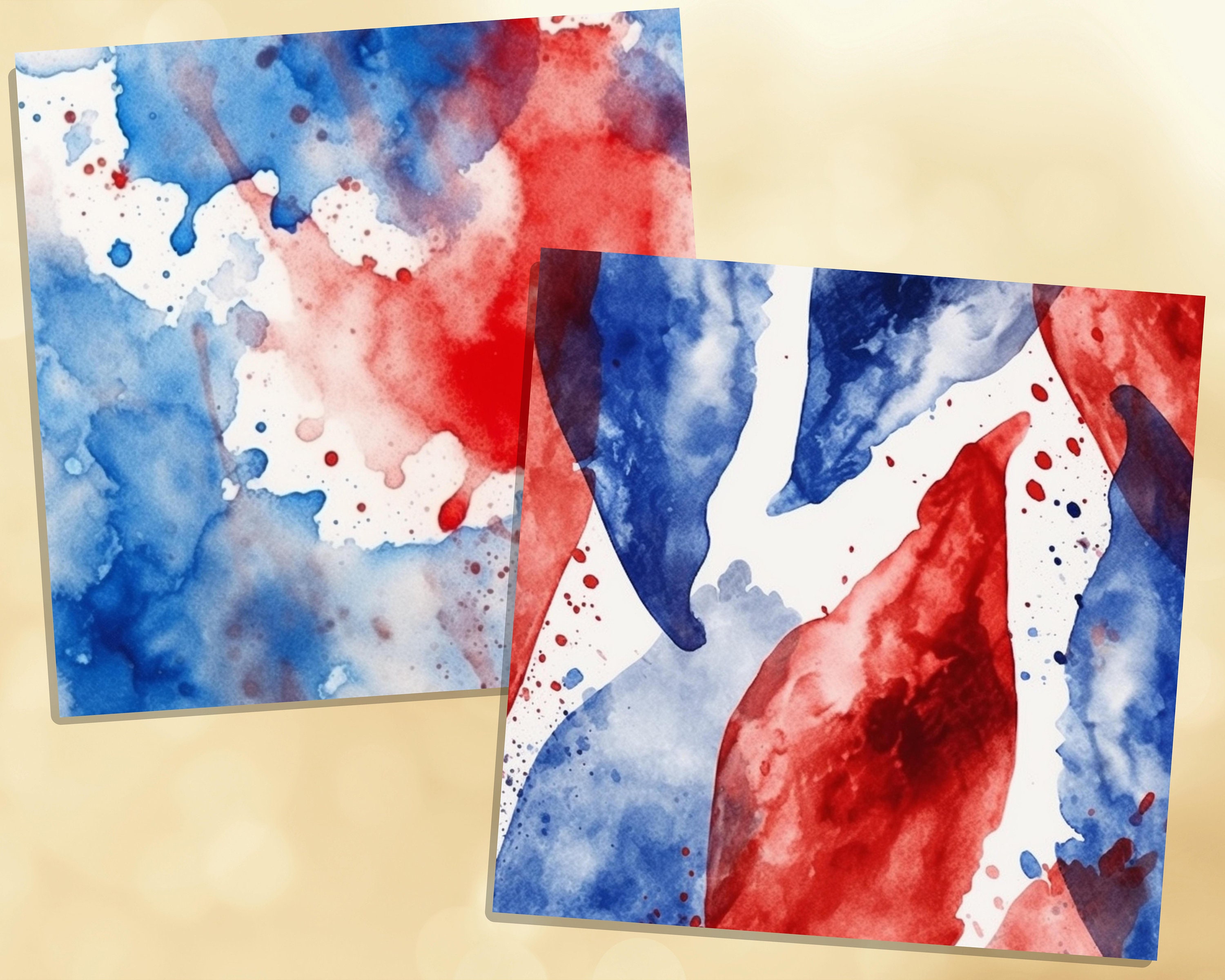 Printable Red Blue Watercolor Digital Paper Abstract Page - Etsy