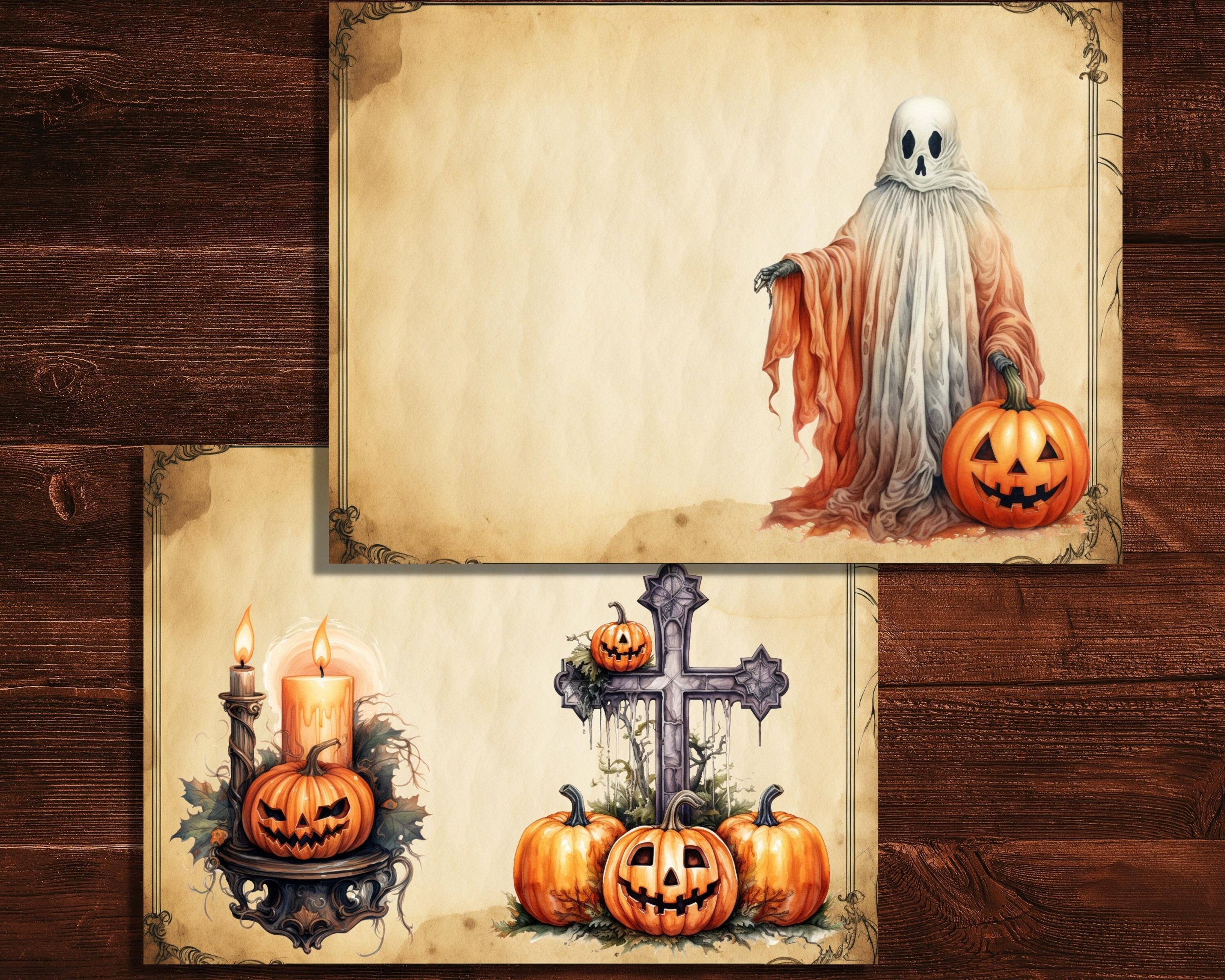 Printable Halloween Haunted House Digital Paper Haunted - Etsy