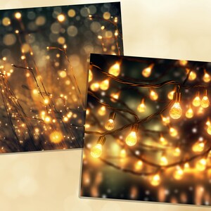 Printable Fairy Lights Digital Papers, Bokeh Pages, Christmas Lights ...