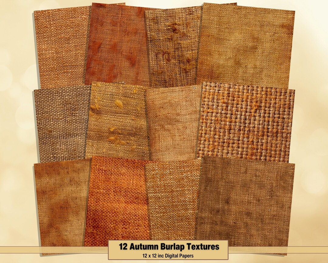 Printable Autumn Burlap Textures Digital Papers, Canvas Linen Pages ...