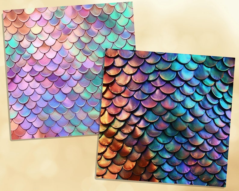 Printable Mermaid Scales Digital Papers, Mermaid Tail Textures Pages ...