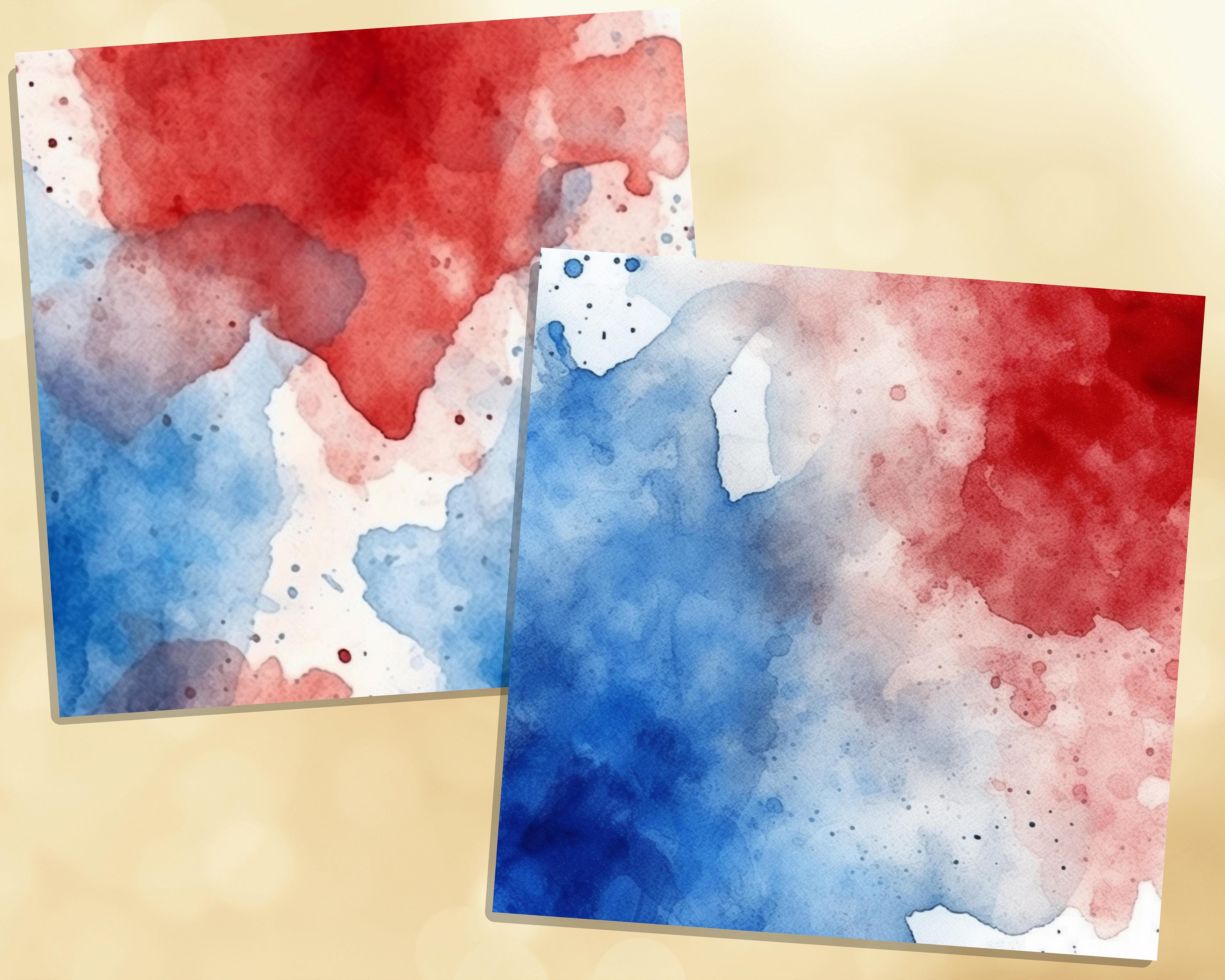 Printable Red Blue Watercolor Digital Paper Abstract Page - Etsy