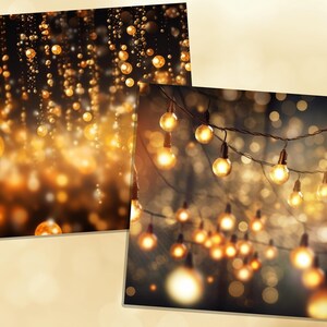 Printable Fairy Lights Digital Papers, Bokeh Pages, Christmas Lights ...
