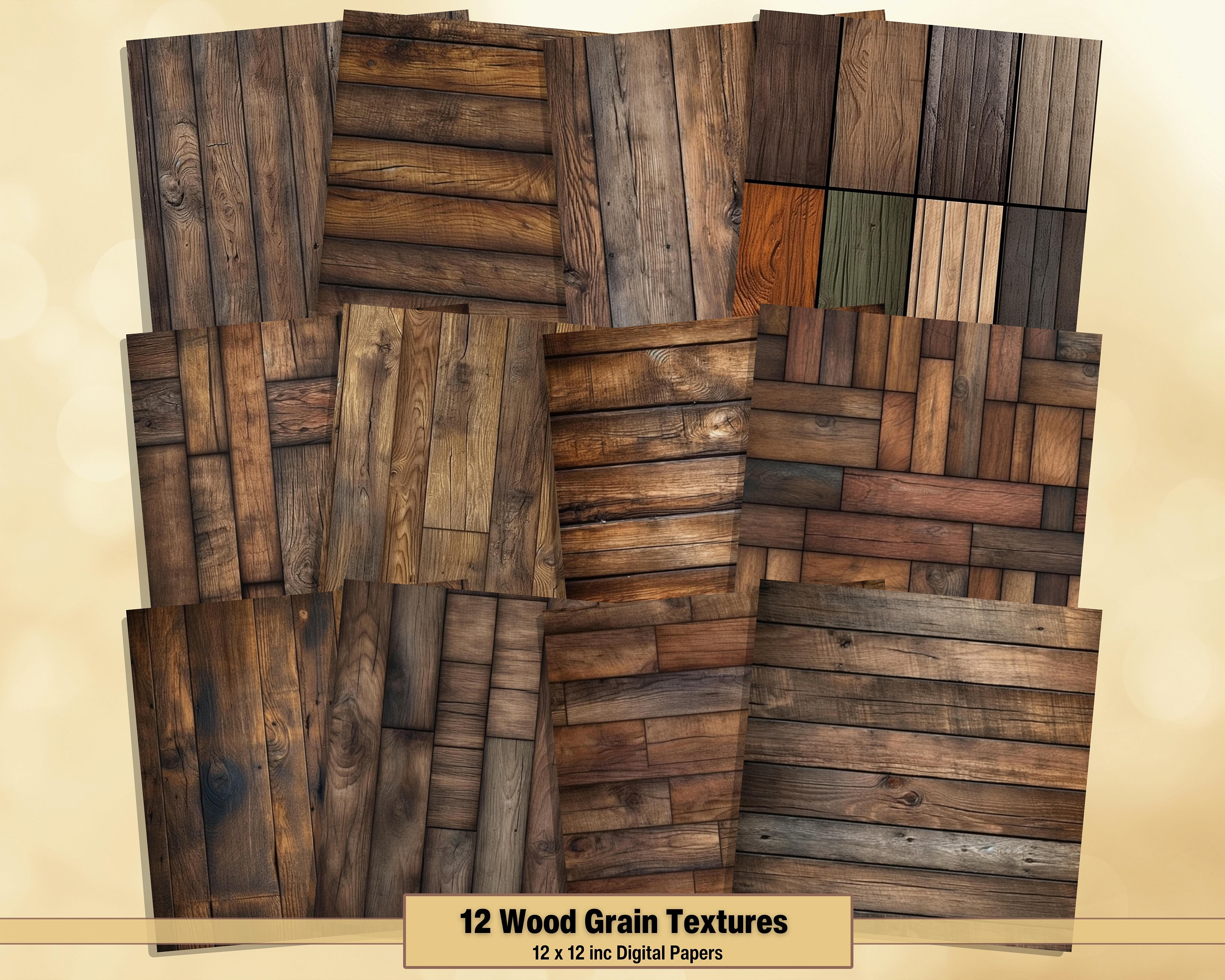 Printable Wood Grain Textures Digital Papers Rustic Wood - Etsy