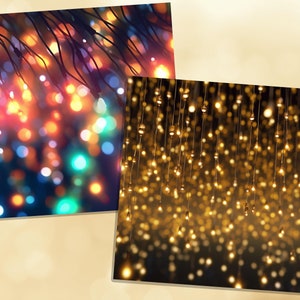 Printable Fairy Lights Digital Papers, Bokeh Pages, Christmas Lights ...