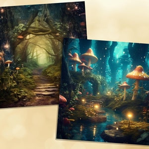 Printable Enchanted Fairy Forest Digital Papers, Fantasy Pages ...