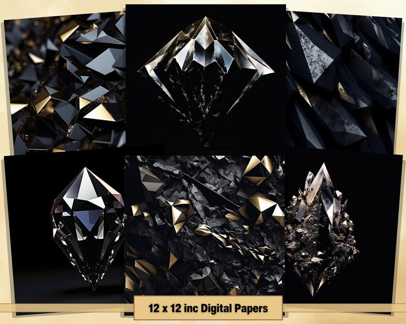 Printable Luxury Black Digital Papers Glitter Pages Sequin - Etsy