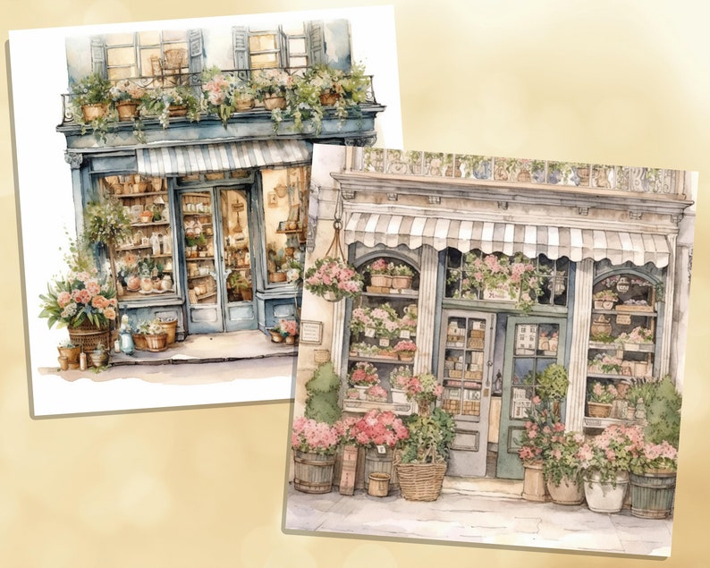 Printable Vintage Flower Shop Digital Paper Floral Pages - Etsy
