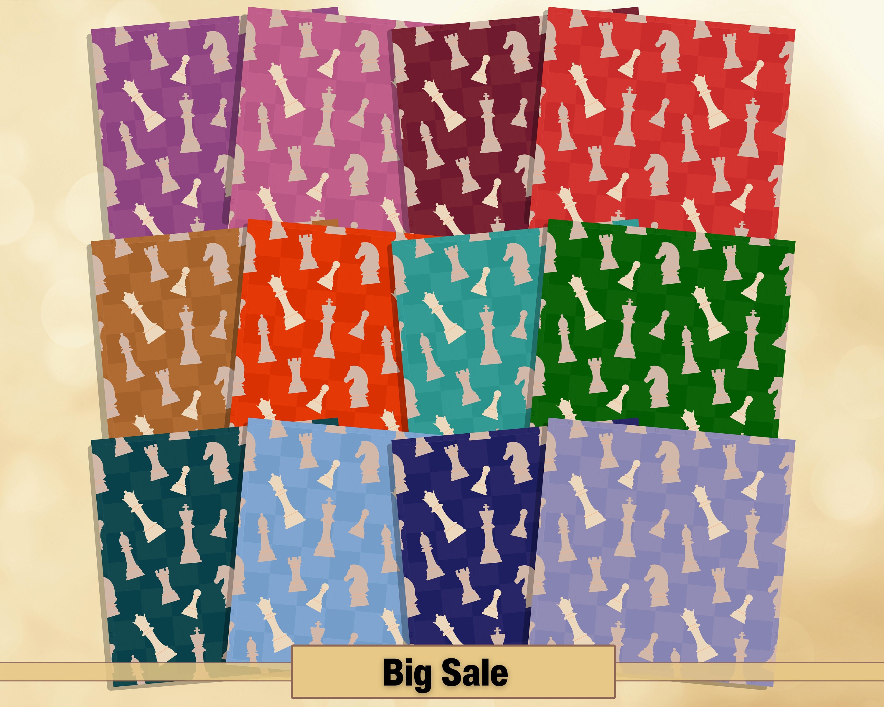 Printable 200 Seamless Chess Pieces Pattern Digital Papers - Etsy