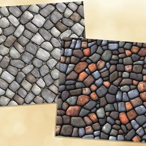Printable Cobblestone Textures Digital Papers, Rustic Stone Pages ...
