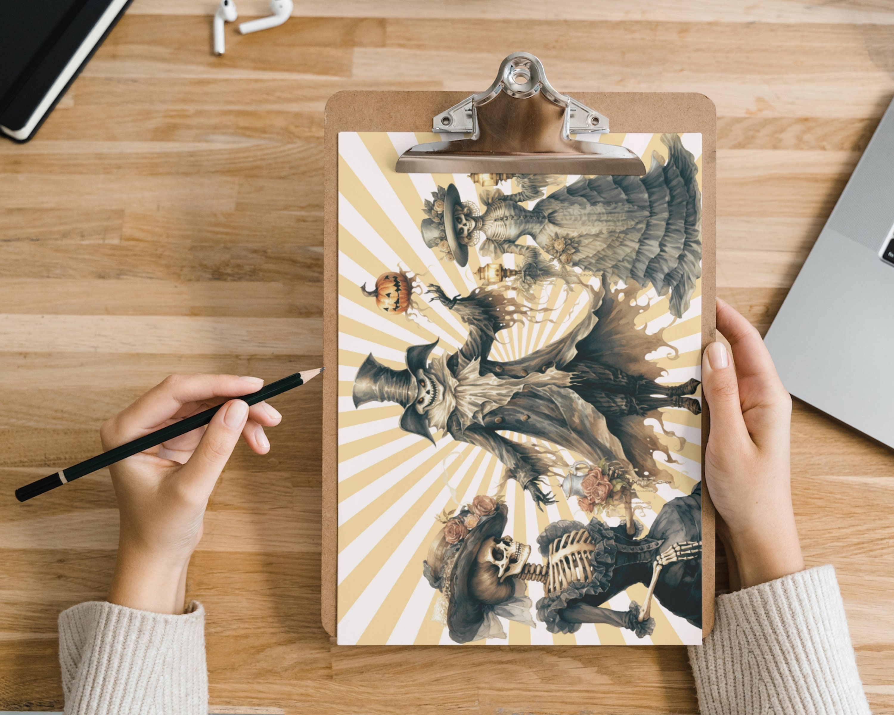 Printable Retro Gothic Halloween Digital Papers Vintage - Etsy