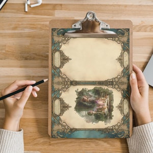 Printable Dark Academia Digital Paper, Wizard Ephemera, Gothic Framed ...