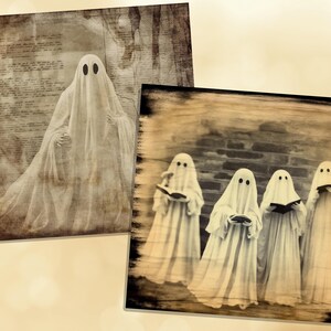 Printable Spooky Ghost Digital Papers, Creepy Page, Halloween ...